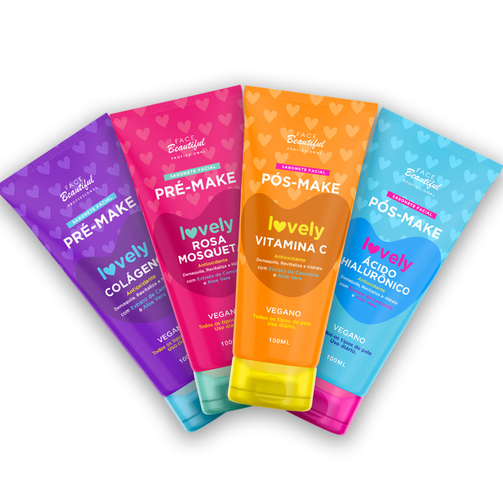 Sabonete Facial Pré e Pós-Make Lovely 100ml by Face Beautiful | Shopee ...
