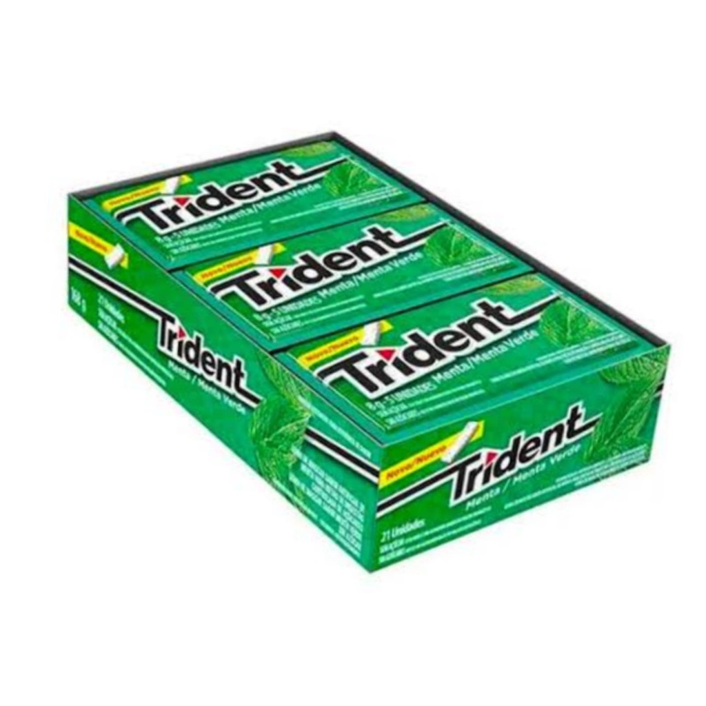 Goma De Mascar Chiclete Trident C/21 Menta | Shopee Brasil