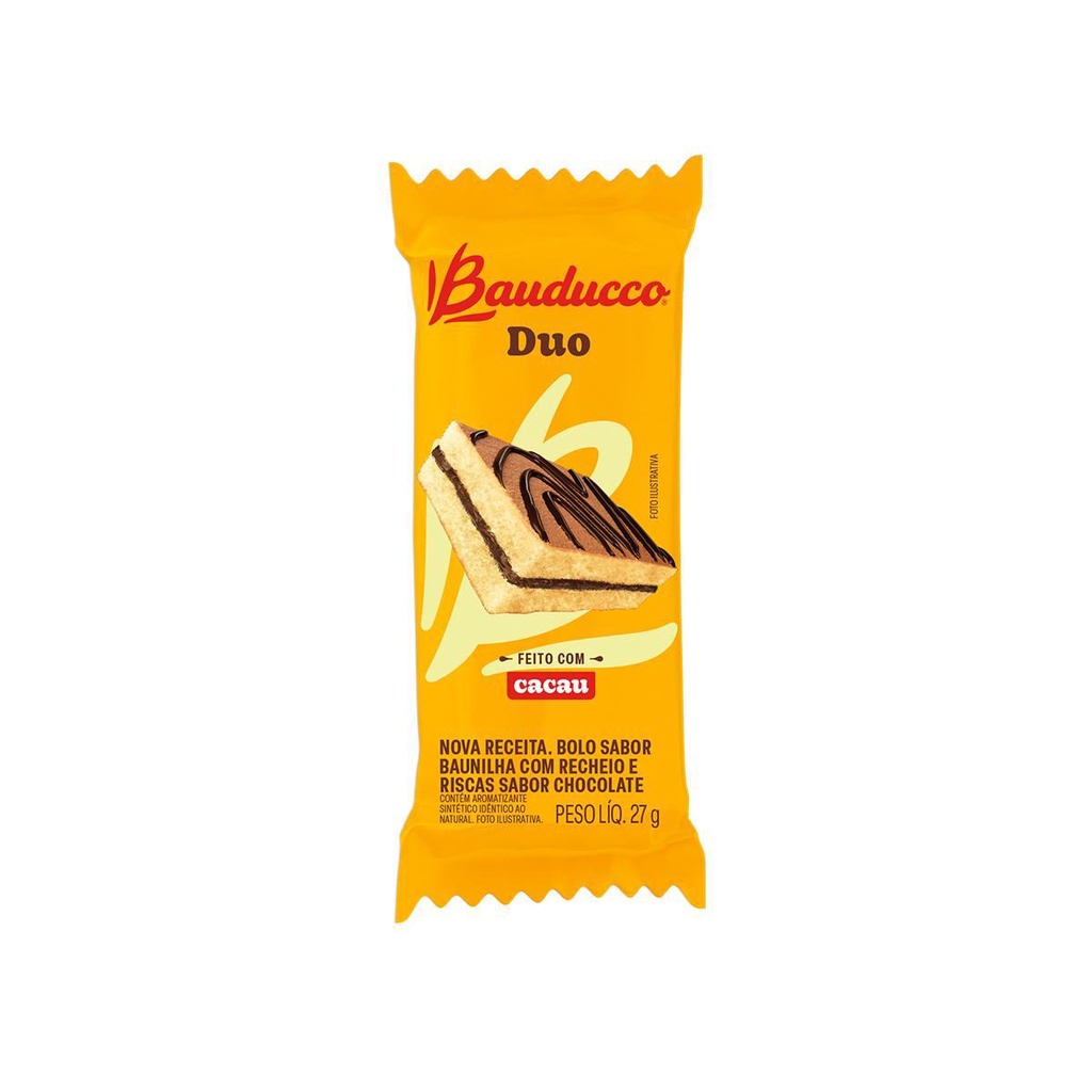 Bolo Baunilha Recheio Chocolate Bauducco Duo Pacote 27g | Shopee Brasil