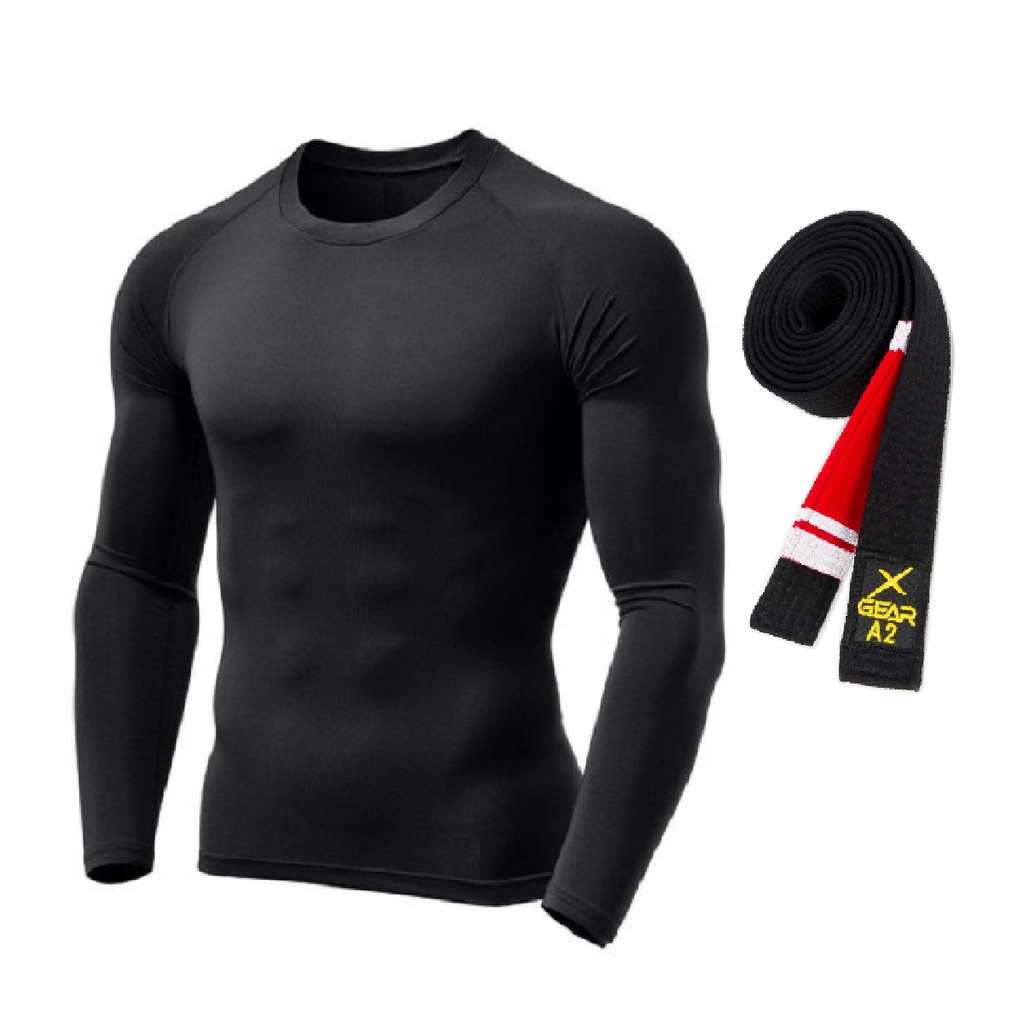 Rash Guard Jiu Jitsu Preta + Faixa Preta Xgear (com Um Grau) | Shopee ...