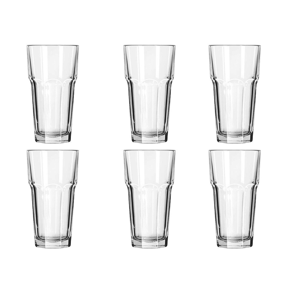 6 Copos para Água e Suco Alto Canelado Gibraltar LotusGlass 285ml ...