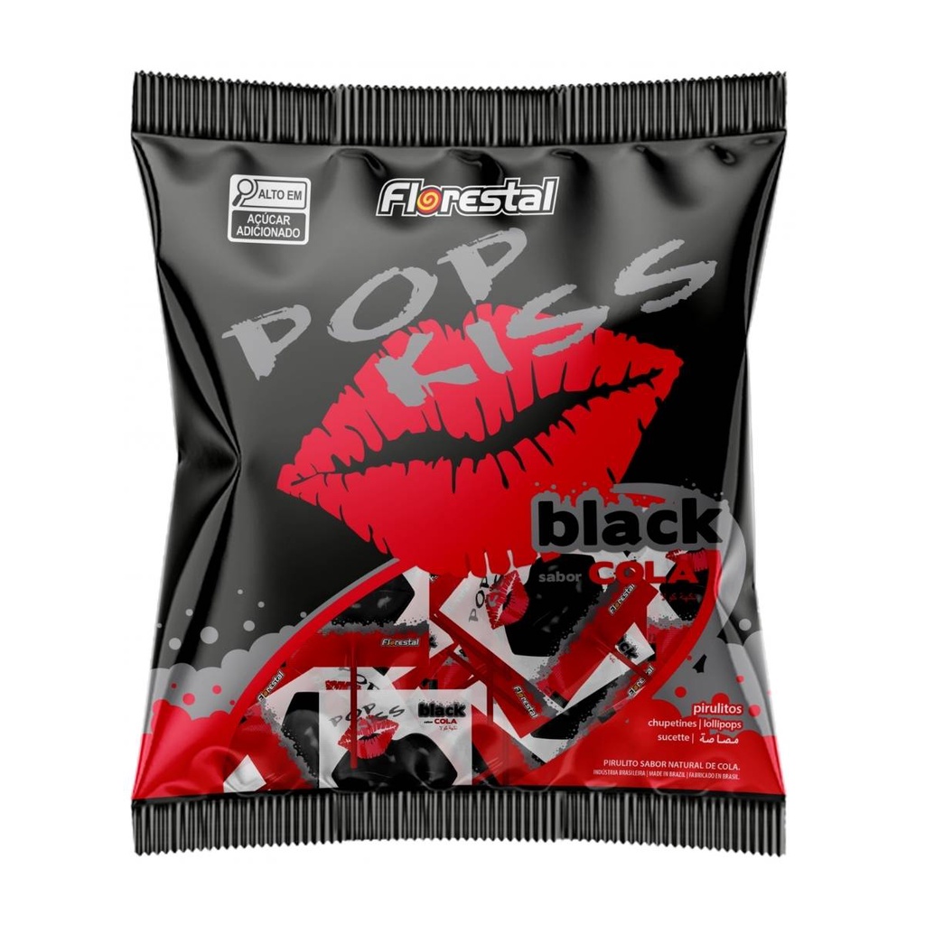 Florestal Pirulito Pop Kiss Black Cola 500g | Shopee Brasil
