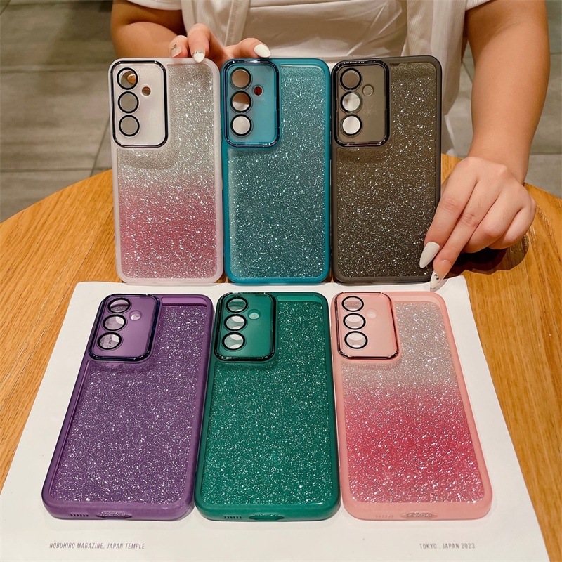 Capa Protetora De Silicone Macia Para Câmera De Eletroplaca Glitter De Luxo Samsung Galaxy A54 ...