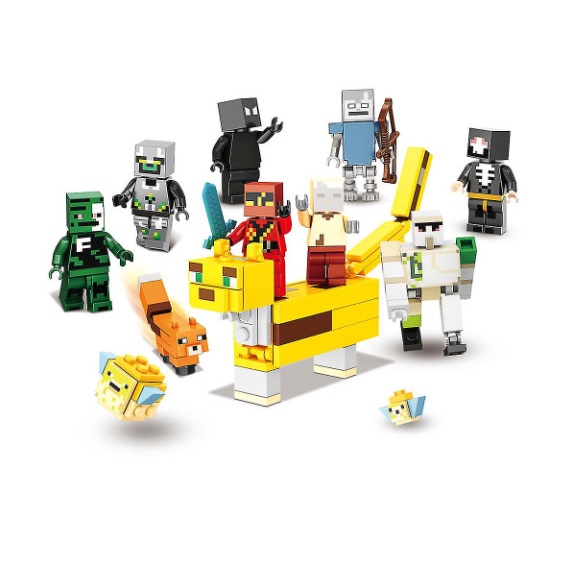 Minecraft Building Block Minifigure Conjunto Completo Puppet Steve ...