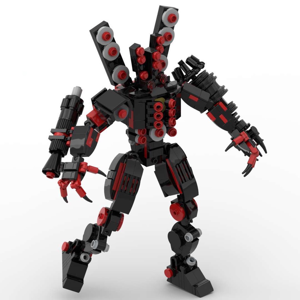 MOC Skibidi Toilet Titan Monitor Audio Man Building Blocks Compatível ...