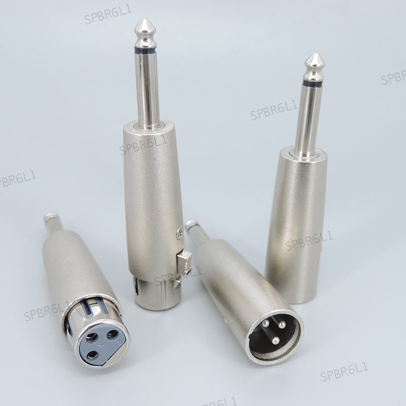 Adaptador De Microfone 6,35mm 6,5 Mono Para XLR Conversor De Conector De 3 Pinos Macho Fêmea 6 ...