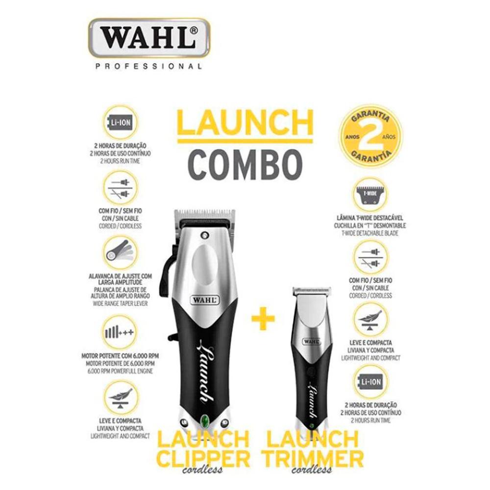 Combo Wahl Launch Maquina de Corte Clipper + Máquina de Acabamento ...