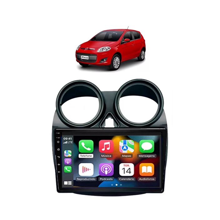 Kit Multimidia Palio 12 / 17 Carplay AndroidAuto 9 Pol BT USB FM - Roadstar 908BR | Shopee Brasil