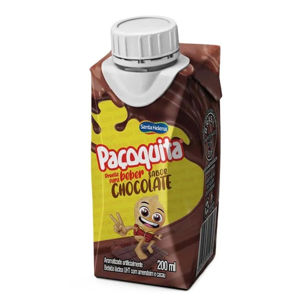 Bebida Láctea Santa Helena Paçoquita Sabor Chocolate 200ml | Shopee Brasil