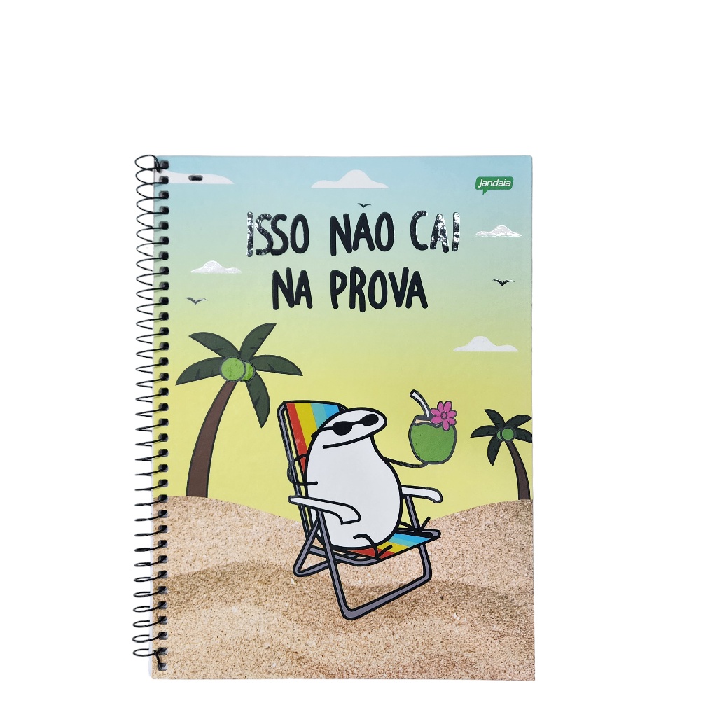 Caderno 1 Matéria Escolar Jandaia 80fl Capa Flork Praia | Shopee Brasil