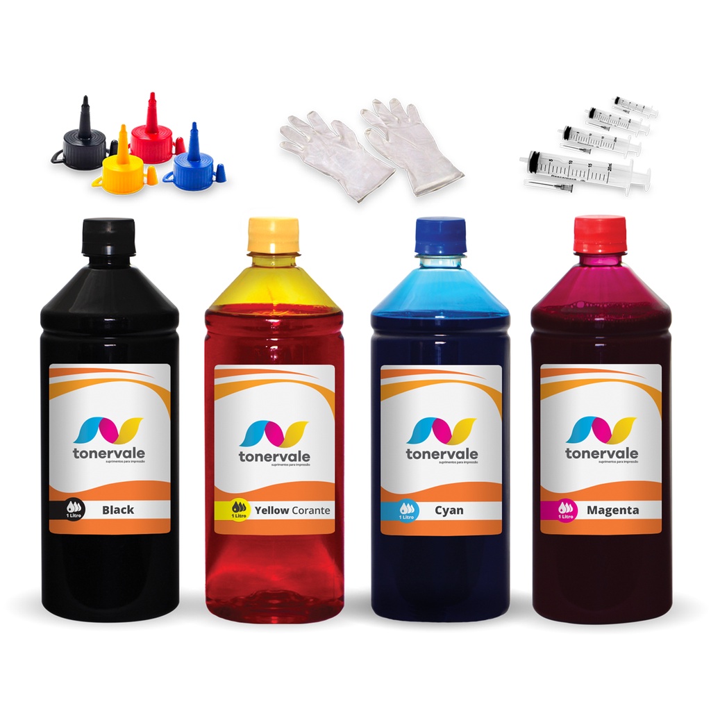 Kit 4 Litros De Tinta Para HP Smart Tank 519 502 514 515 GT53 GT52 ...