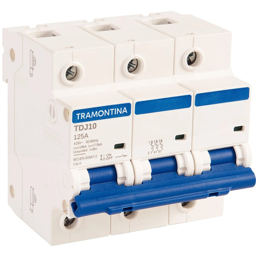 Disjuntor Tripolar Tramontina Din Ka Curva C 125a | Shopee Brasil