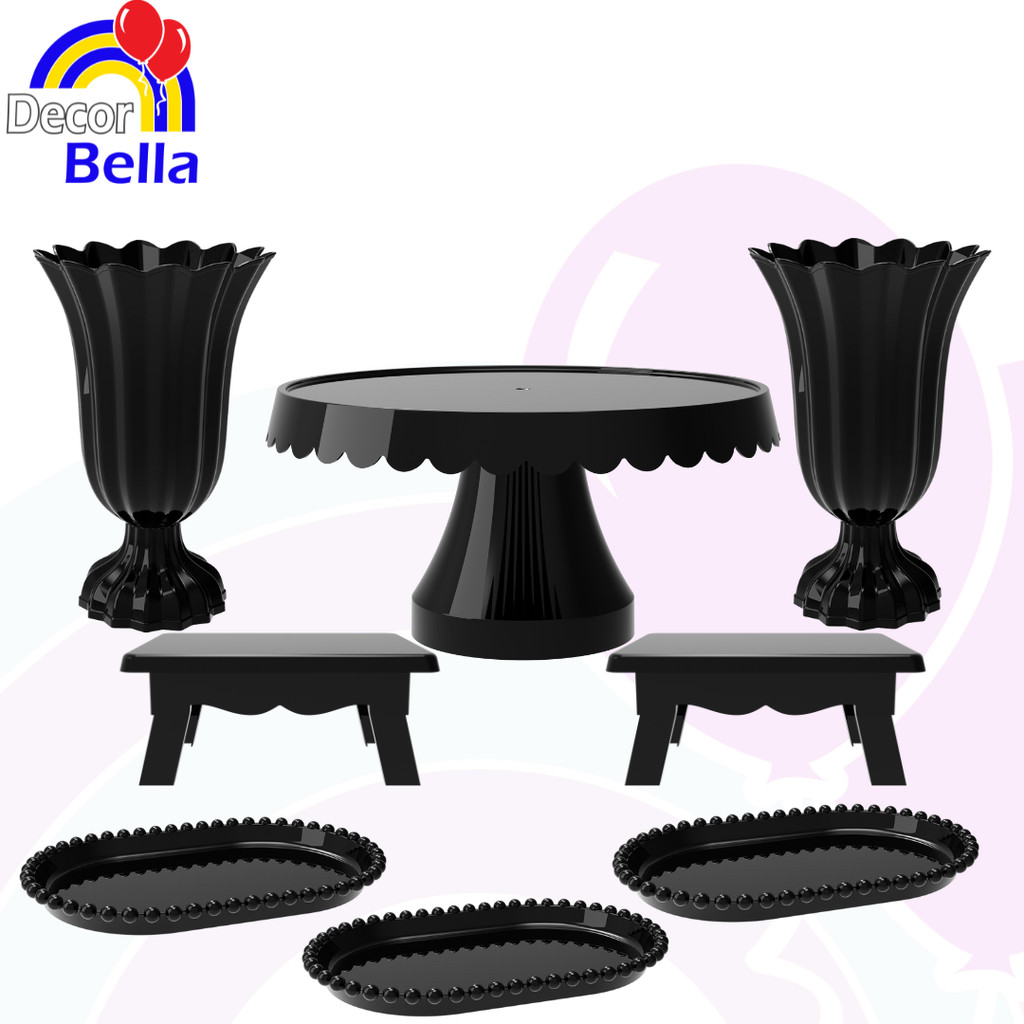 Kit Completo de Festa com 1 Boleira Popi Plus, 2 Vasos Popi, 2 Mesinhas ...