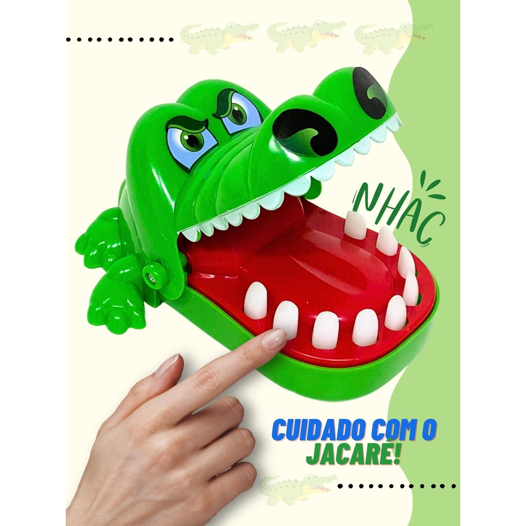 Brinquedo Crocodilo Dentista Jacaré Morde Dedo Infantil Mordida ...