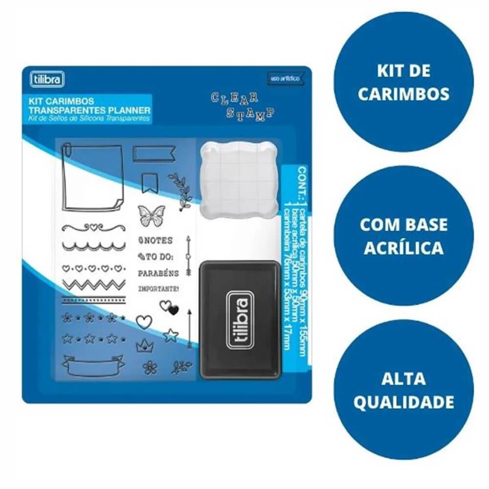 Kit Carimbos Transparentes Planner - Tilibra | Shopee Brasil