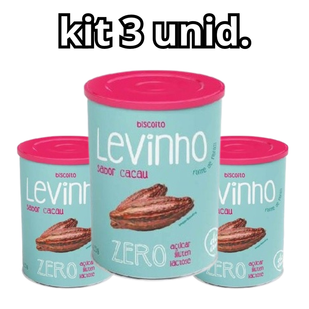 KIT 3 unid Biscoito Levinho Sabor Cacau Doce Amor 25g | Shopee Brasil
