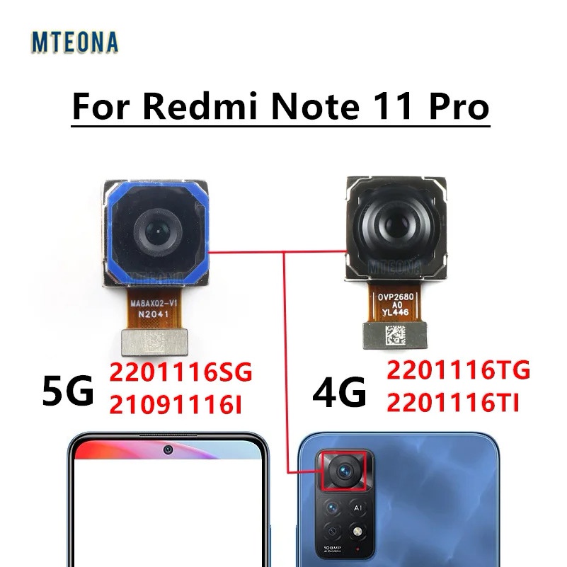 Main Back Camera Para Redmi Note 11 Pro 4G 5G Big Rear View Camera Flex ...