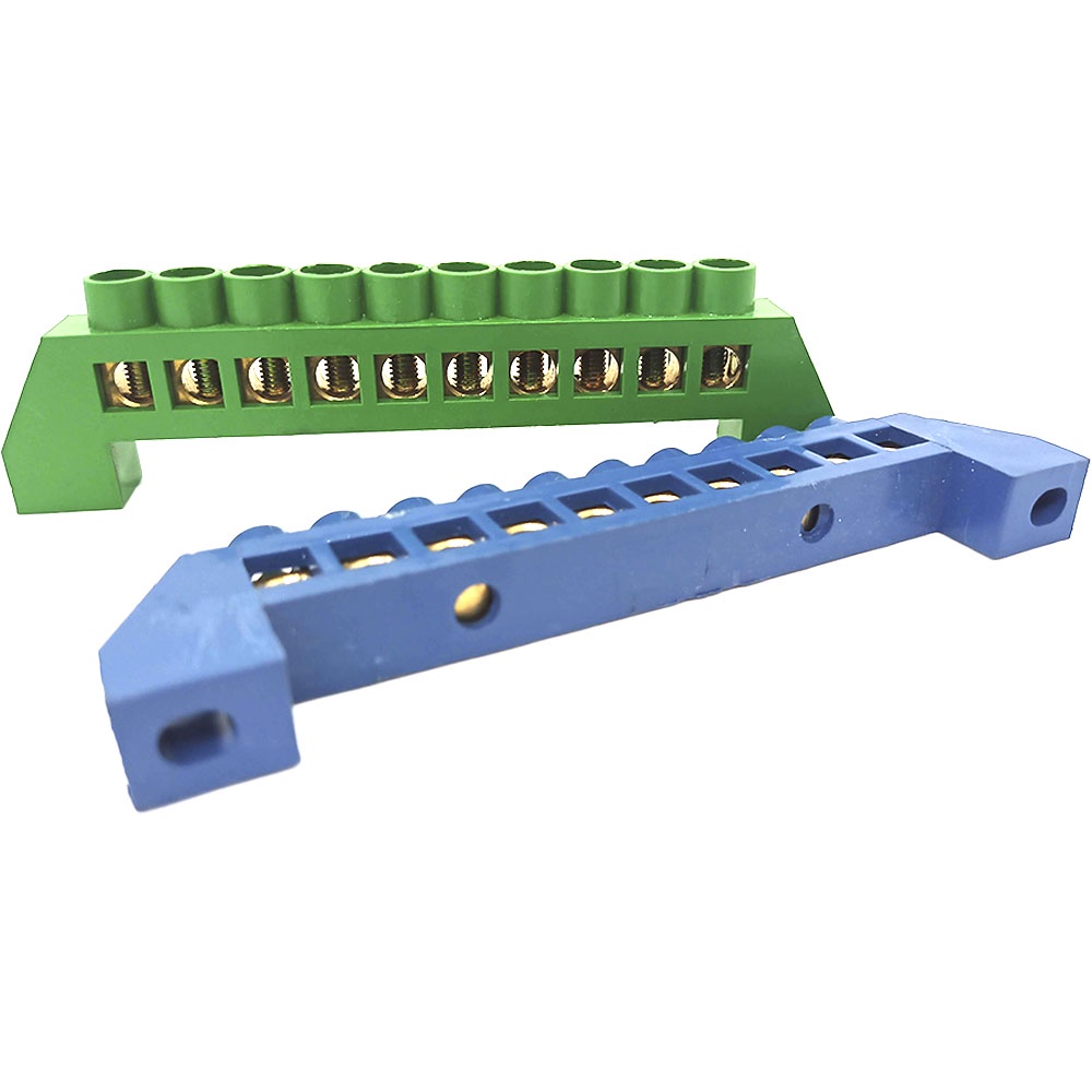 Kit 2 Barramentos 1 Neutro 1 Terra Universal Borne Terminal Barra com ...
