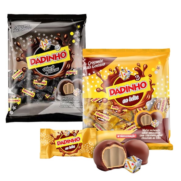 KIT Chocolate Bombom Dadinho ao leite+ Dadinho Black | Shopee Brasil