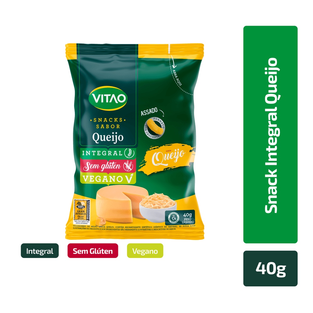 Snack Queijo Sem Glúten Vitao 40G | Shopee Brasil