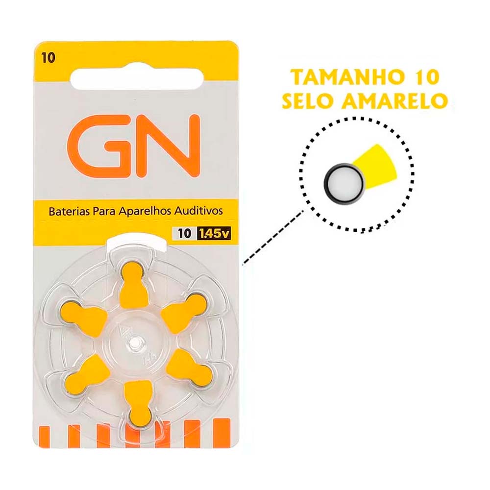 Kit 120 Pilhas Bateria Aparelho Auditivo 10 Pr70 Gn Resound | Shopee Brasil