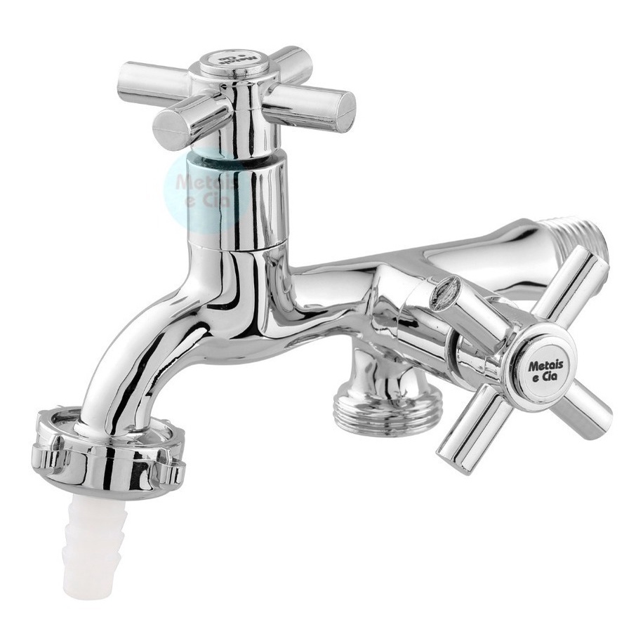 Torneira Com Duas Saidas Para Tanque E Maquina De Lavar C31 Metal Inox ...