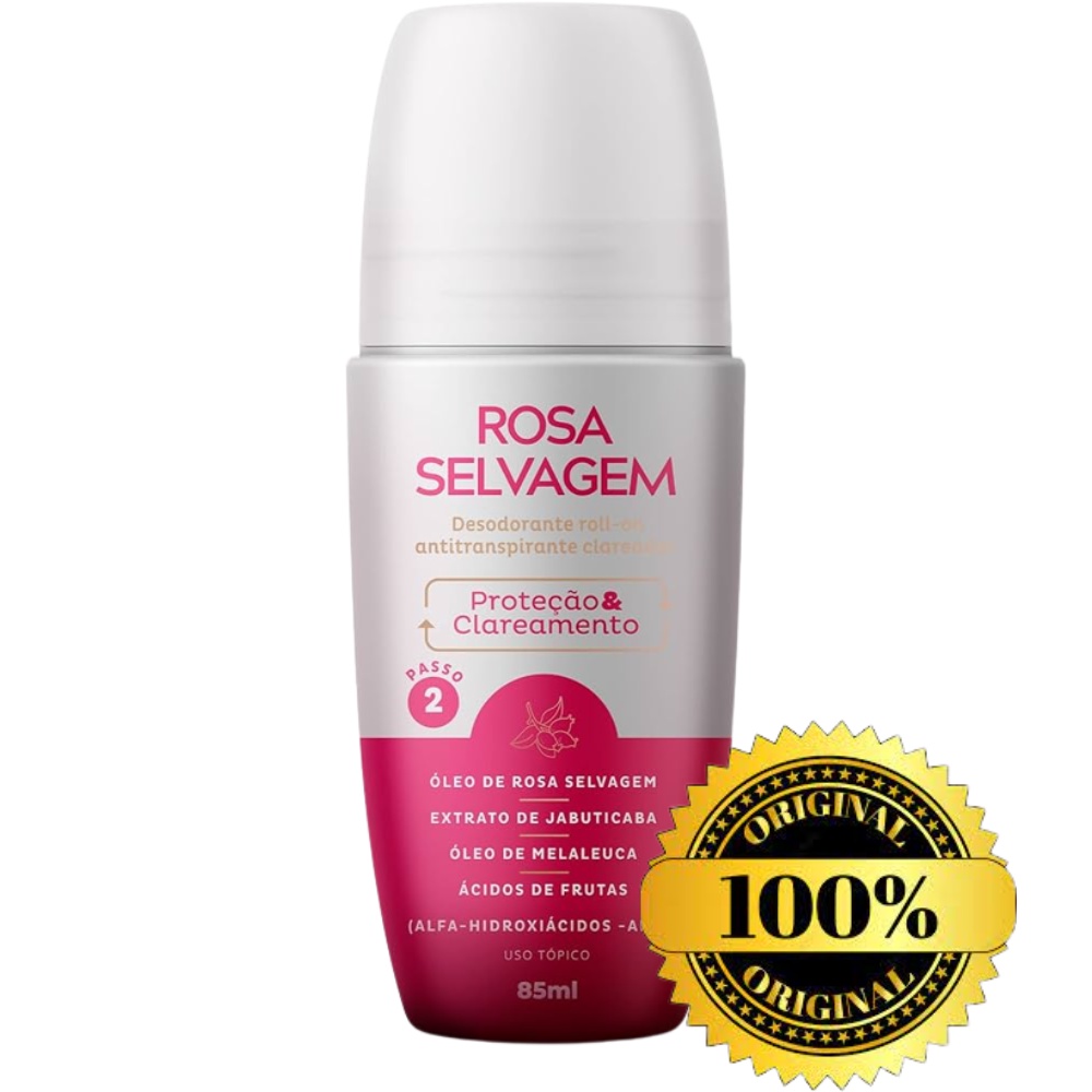 DESODORANTE CLAREADOR ROSA SELVAGEM ROLL-ON ANTITRANSPIRANTE AXILAS ...