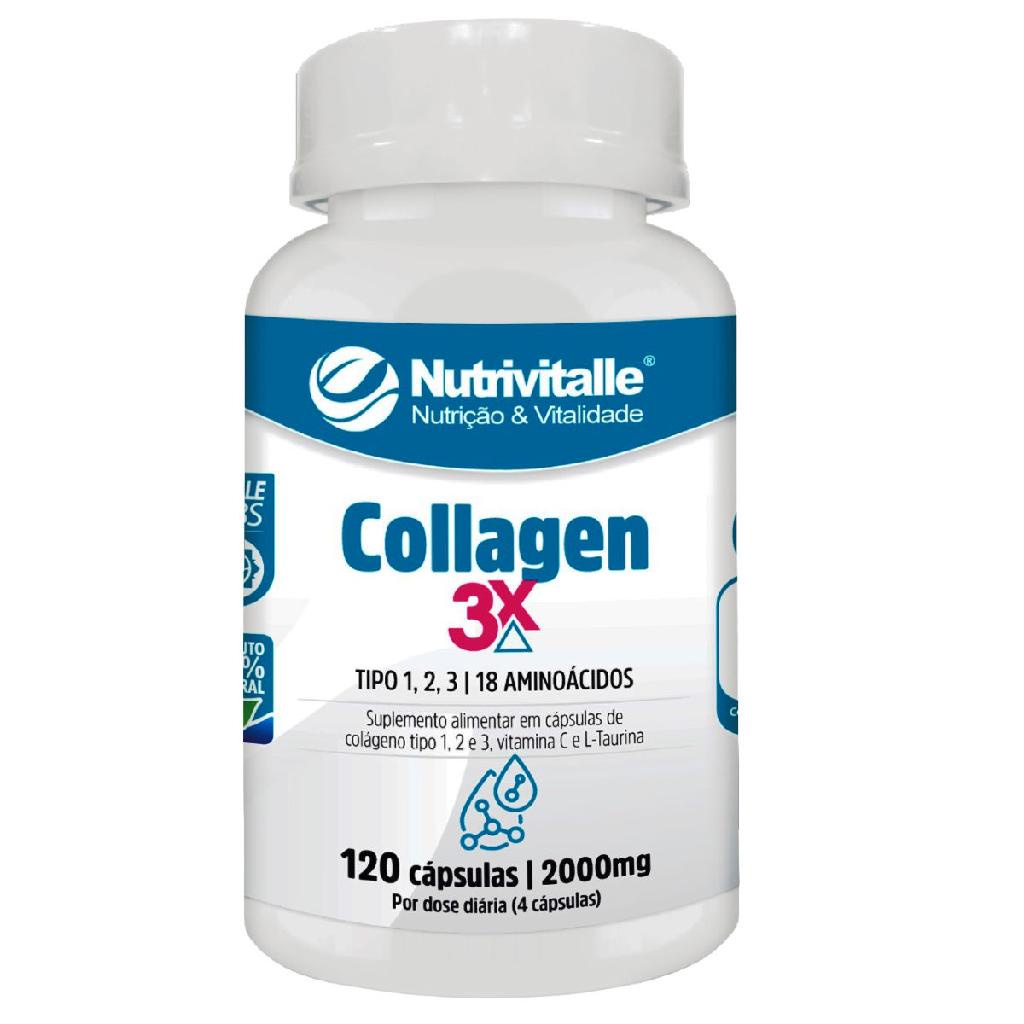 Colágeno Tipo 1 2 3 Collagen 3x 120 Cápsulas Nutrivitalle | Shopee Brasil