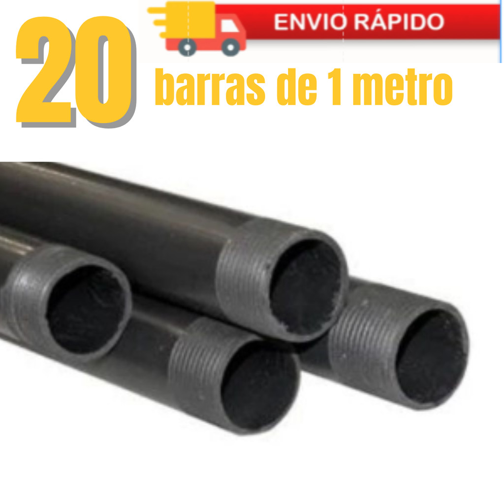 Kit 20 Unidades Conduite Eletroduto de Sobrepor 3/4 Polegadas Barra 1 ...