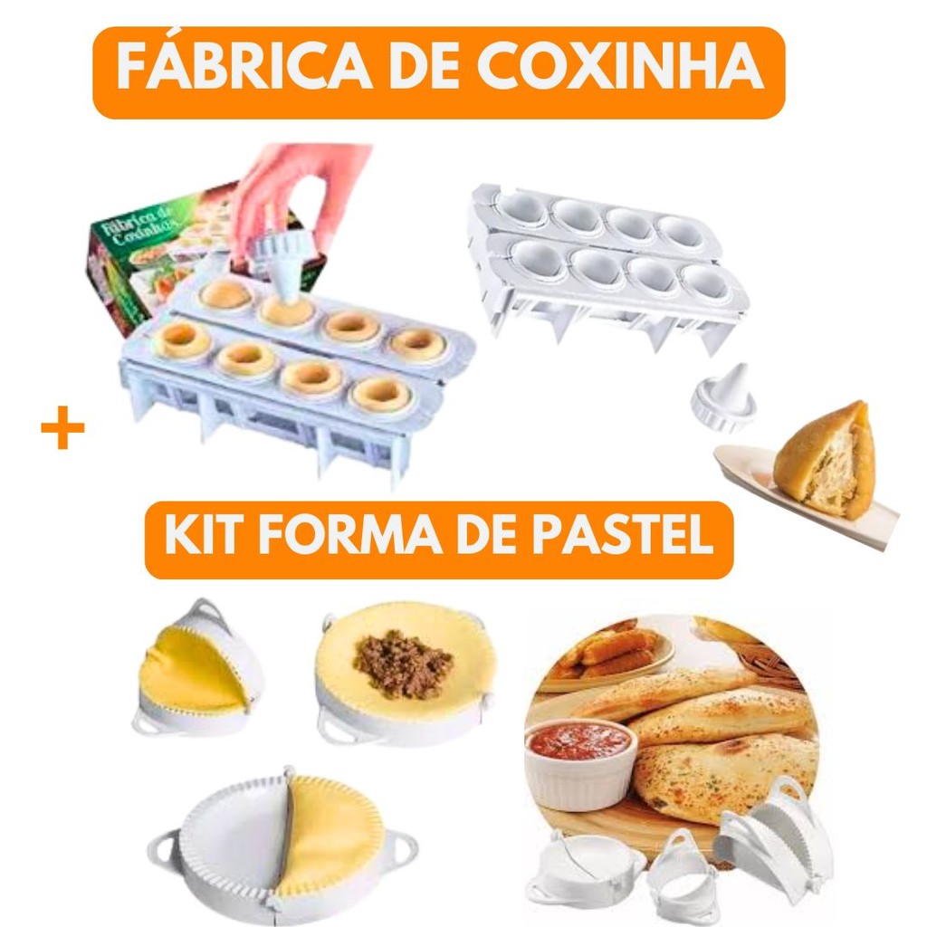 Kit Forma De Pastel 4 moldes + Forma De Coxinha 8 Moldes Modelador De ...