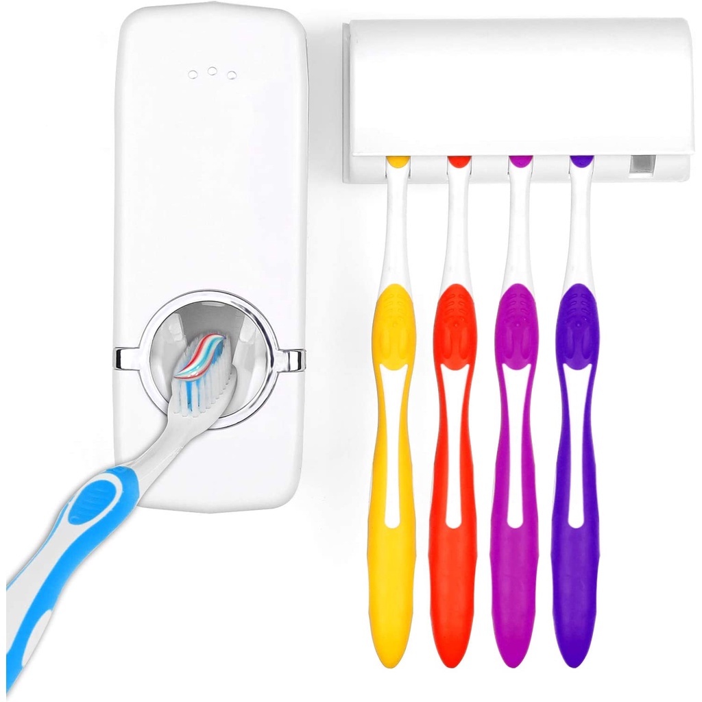 Dispenser de Pasta de Dente Com Suporte Escova de Dente TQ-A864 | Shopee Brasil