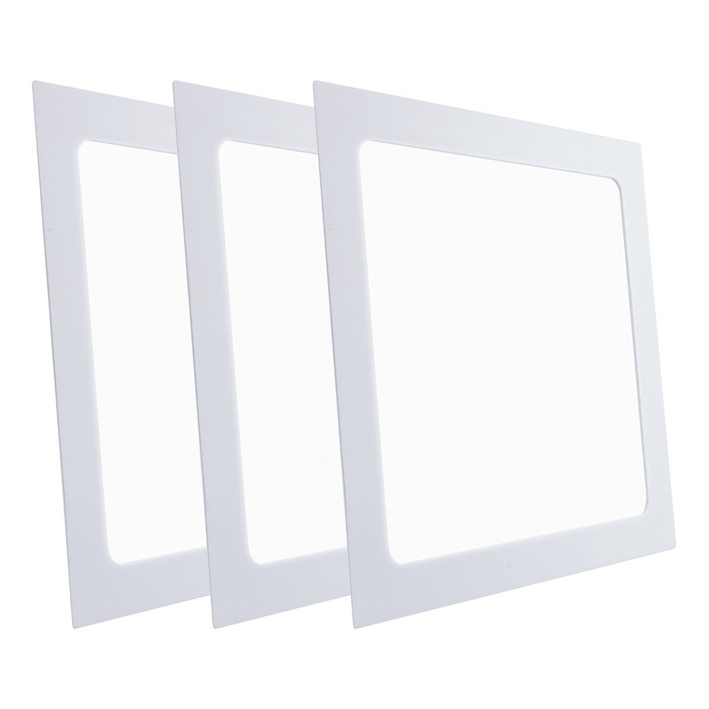 Kit 3 Painel Plafon Led Embutir Quadrado Ultra Slim Downlight Branco Frio | Shopee Brasil