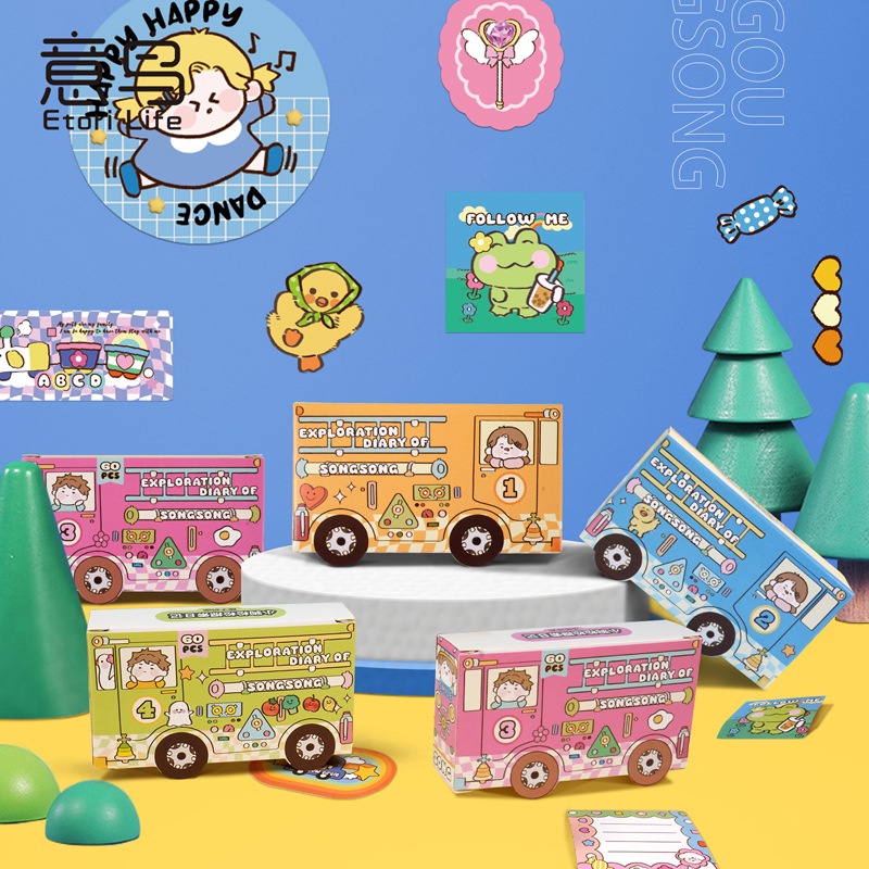 Etori Life 60pcs Autocolantes Fofinhos De Desenho Animado Kawaii ...