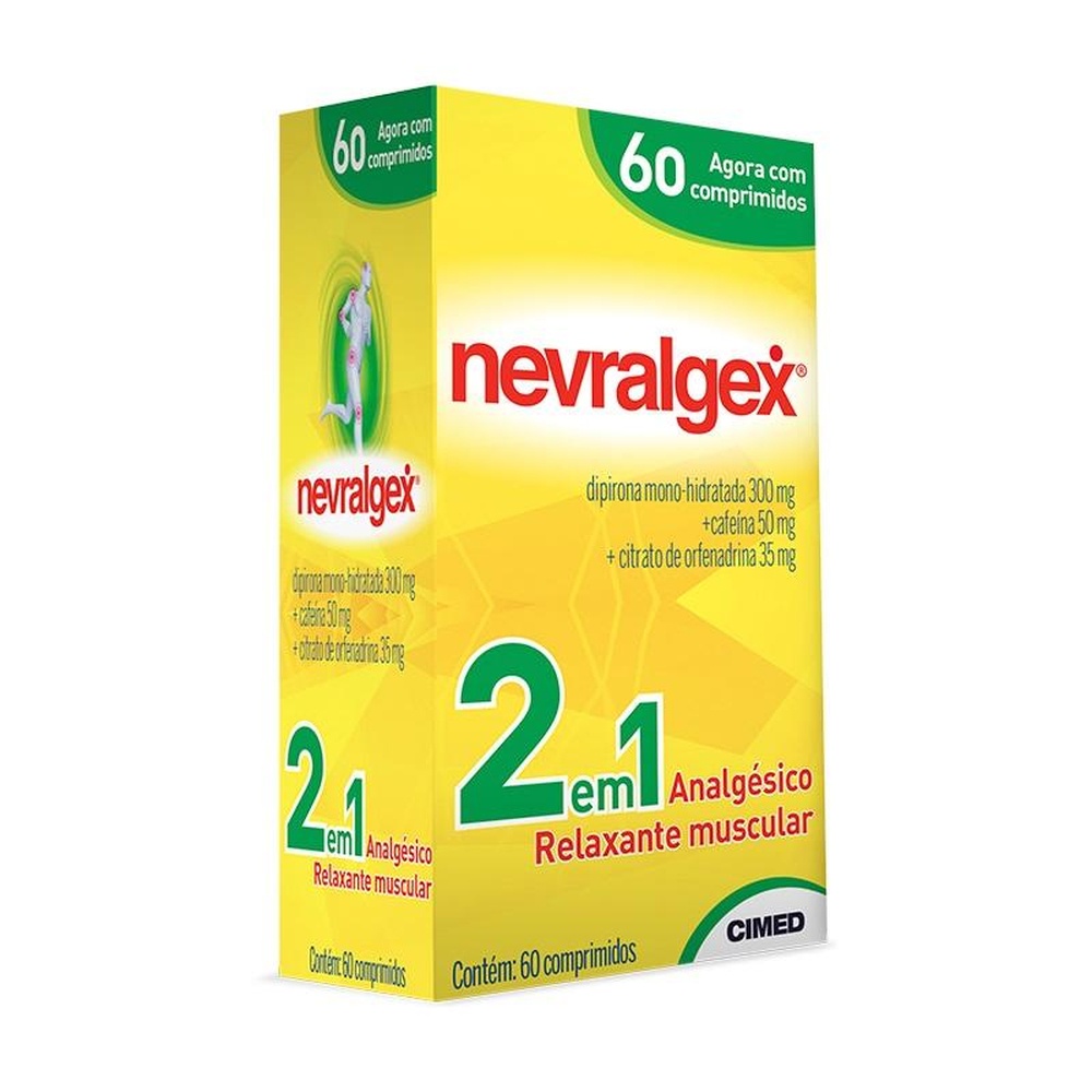 Nevralgex 2 em 1 Relaxante Muscular e Analgésico 60 comprimidos ...