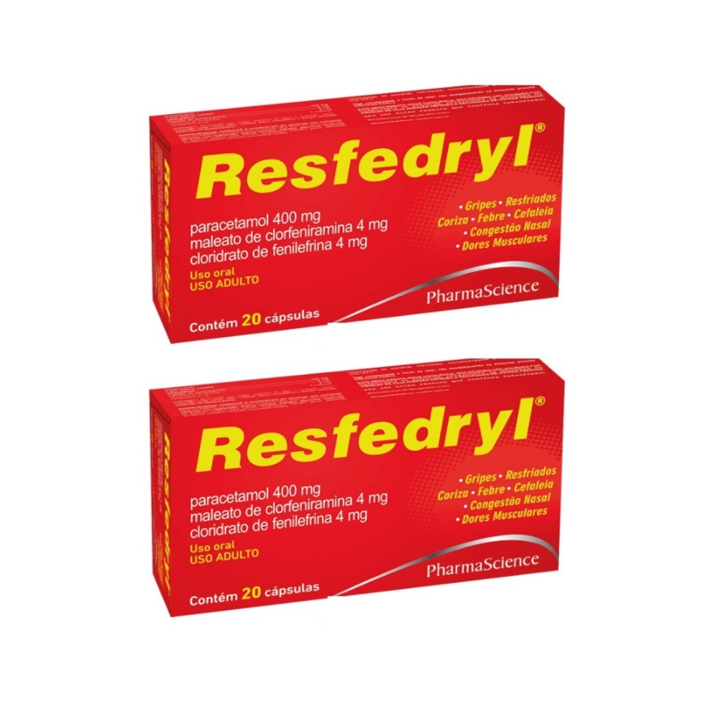 Kit 2x Resfedryl 20 Cápsulas Antigripal | Shopee Brasil
