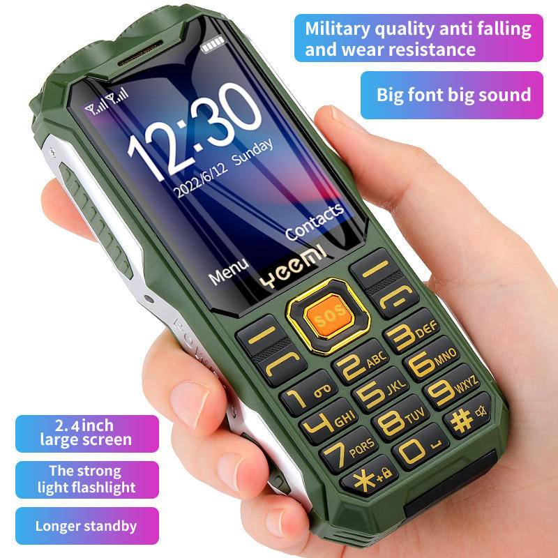 Q8 GSM 2G Rugged Mobile Phone Big Battery Double Flashlight 2.4 polegadas HD tela Dual Sim ...