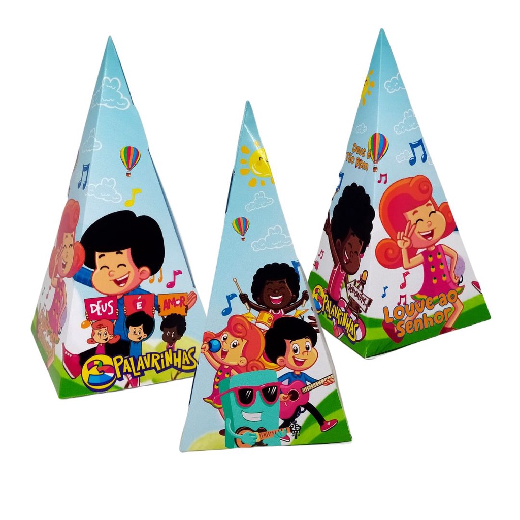 10x Caixinhas Piramide 3 Palavrinhas | Shopee Brasil