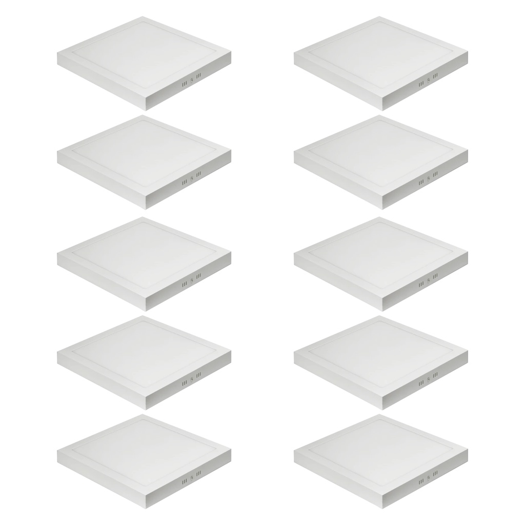 Kit 10 Painel LED Branco Forte Plafon Sobrepor 24W Bivolt 110/220V ...