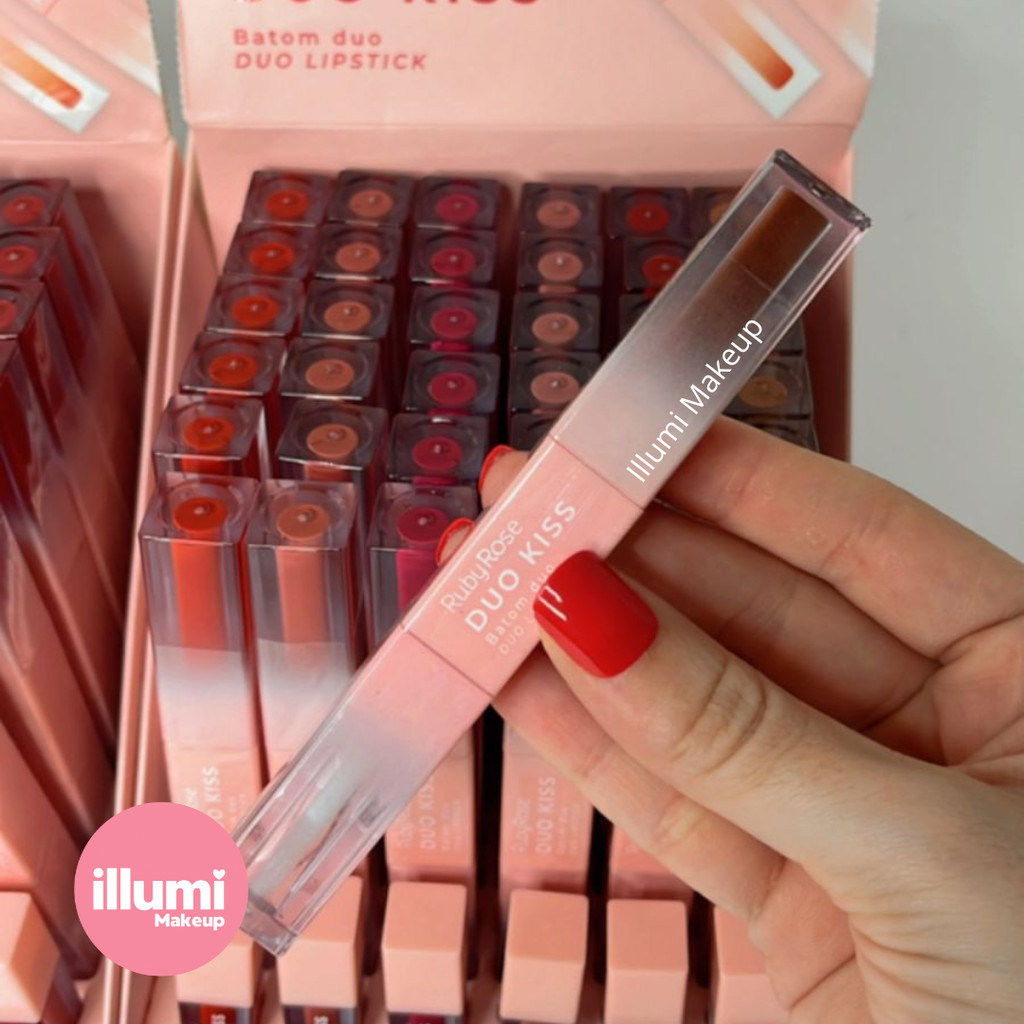 Batom Duo Kiss - Linha Rosa - Ruby Rose | Shopee Brasil