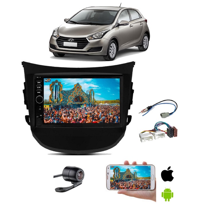 Mp5 Multimidia Moldura 2 Din Hb20 2012 2013 2014 + Camera | Shopee Brasil