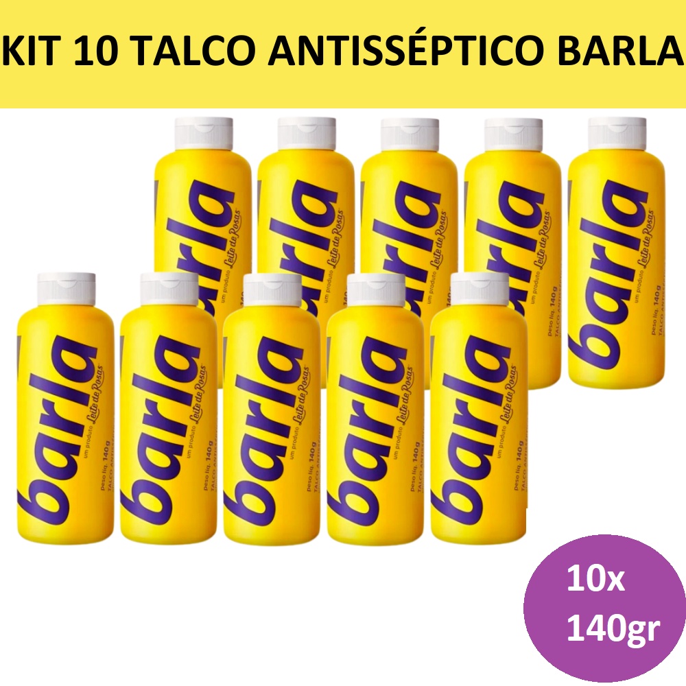 Kit 10 Talco Antisséptico Barla 140g | Shopee Brasil