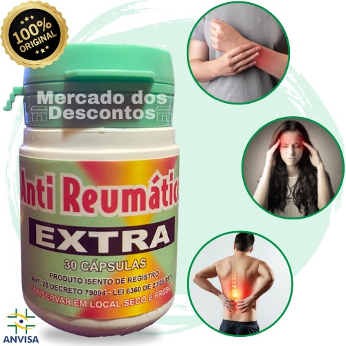 Kit 12 Anti Reumático Extra 100% Natural 30 Cápsulas Original Dores ...
