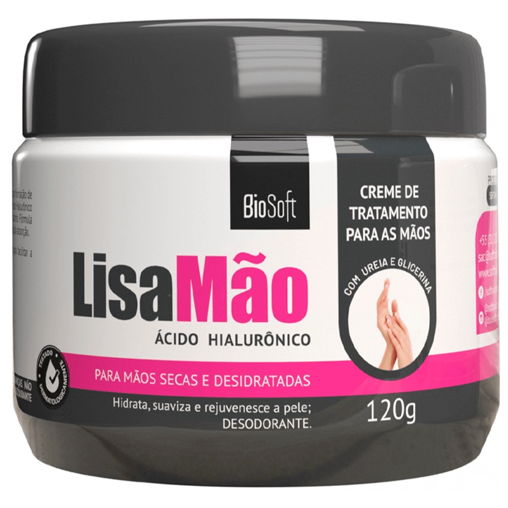 Creme Para Mãos Bio Soft Lisa Mão Com Ácido Hialurônico 120g | Shopee ...