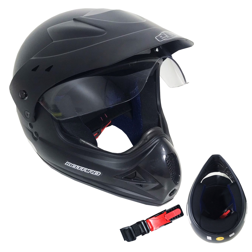 Capacete Moto Motocross Fechado Com Viseira Ebf Motard Solid Preto Fosco | Shopee Brasil