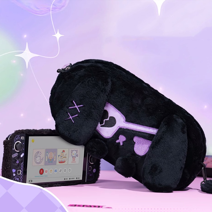Geekshare Dark Black Rabbit Plush Saco De Pelúcia Preto Escuro De ...