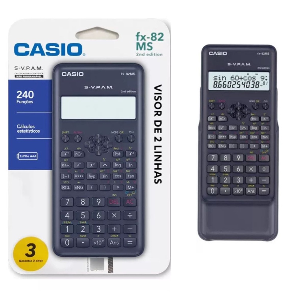 Calculadora Científica Original Casio FX-82MS DH 2nd Edition 240 ...