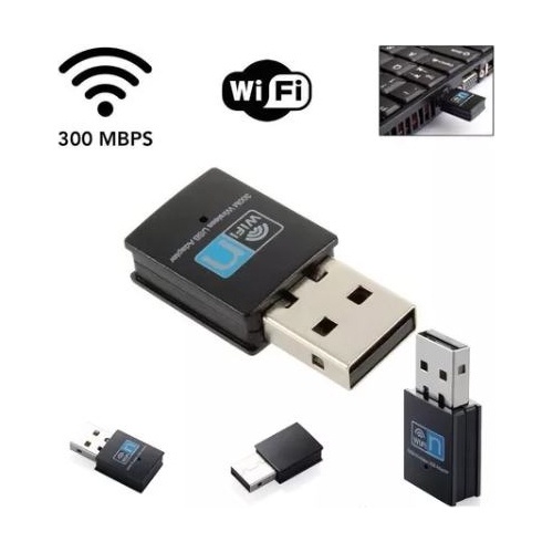 Adaptador Wireless Usb Wifi 300mbps Lan B/g/n Notebook Pc | Shopee Brasil