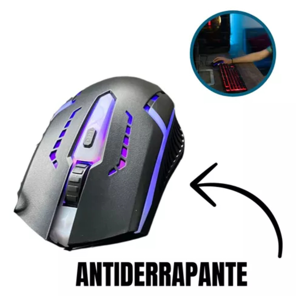 Mouse Com Fio Gamer Luzes Semi Profissional Jogador Jogo Rgb DPI 1600/2400/3200 Acessórios ...