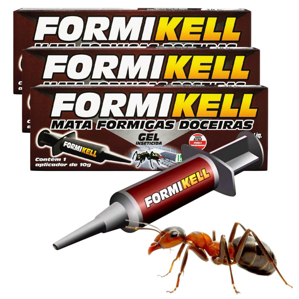 Mata Formiga Pequena Formikell Gel Kelldrin 10g - Kit 3 Und | Shopee Brasil
