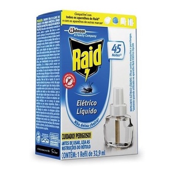 Repelente Elétrico Raid Líquido Refil 32,9ml | Shopee Brasil